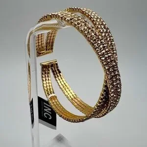 INC International Concepts | Jewelry | Crossed Rhinestone Pave Flex ...